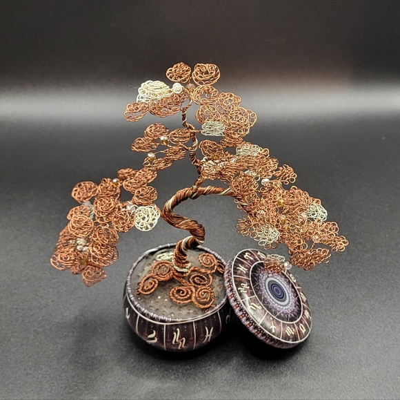 Hand Crafted | Art | Copper Silver Bonsai Wire Tree Tree Of Life Joshua ...
